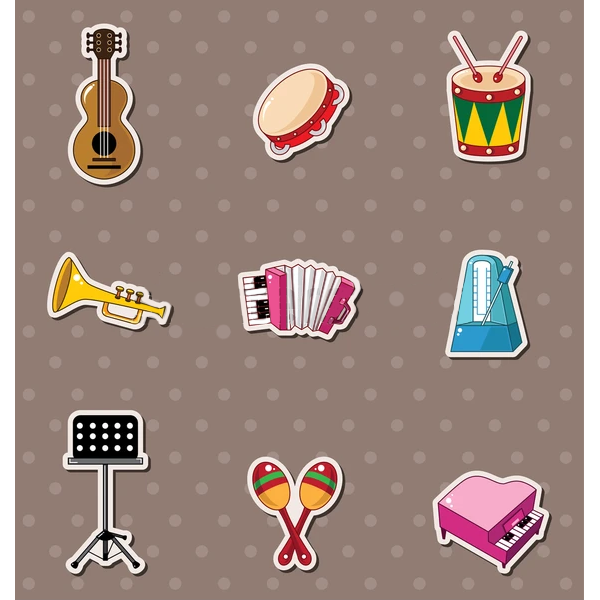 Наклейки стикеры Музыкальные иструменты