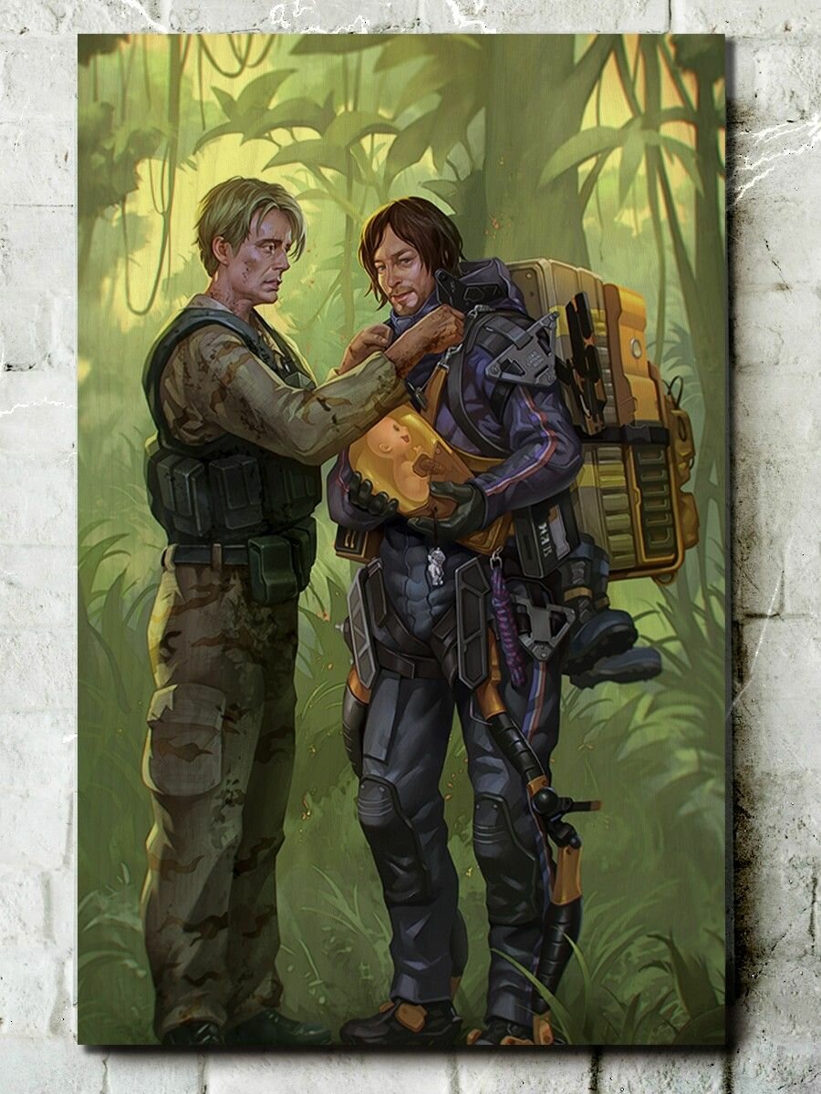 Картина интерьерная на дереве Death Stranding Норман Ридус - 14153