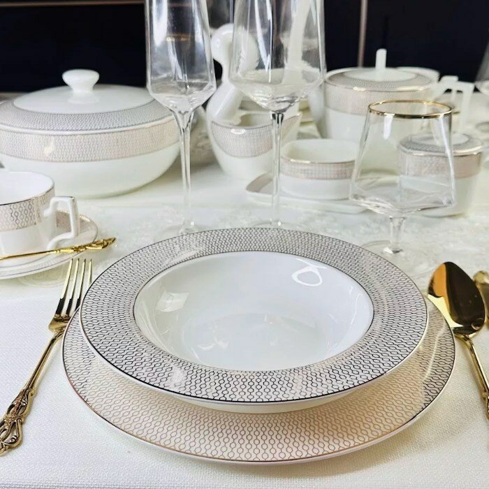 Набор из 6 глубоких тарелок 23см севилья Костяной фарфор 145-541 118-145-541