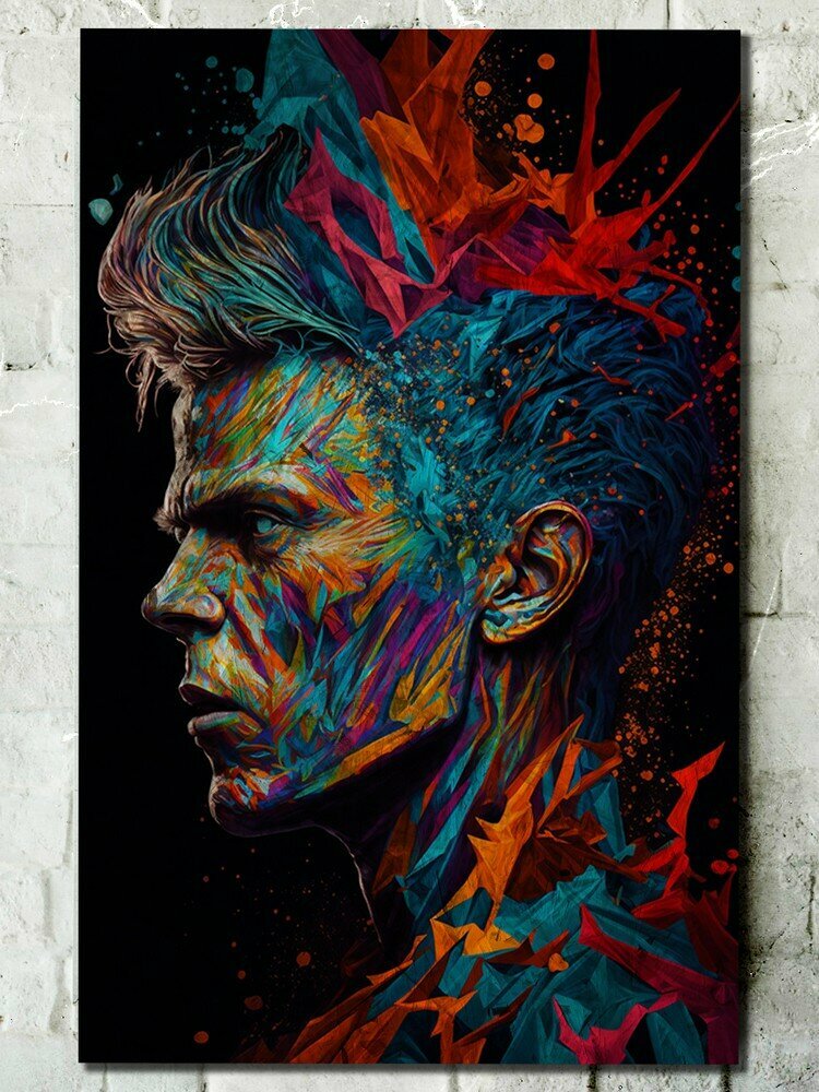 Картина интерьерная на рельефной доске ОСП музыка Дэвид Боуи - 1754