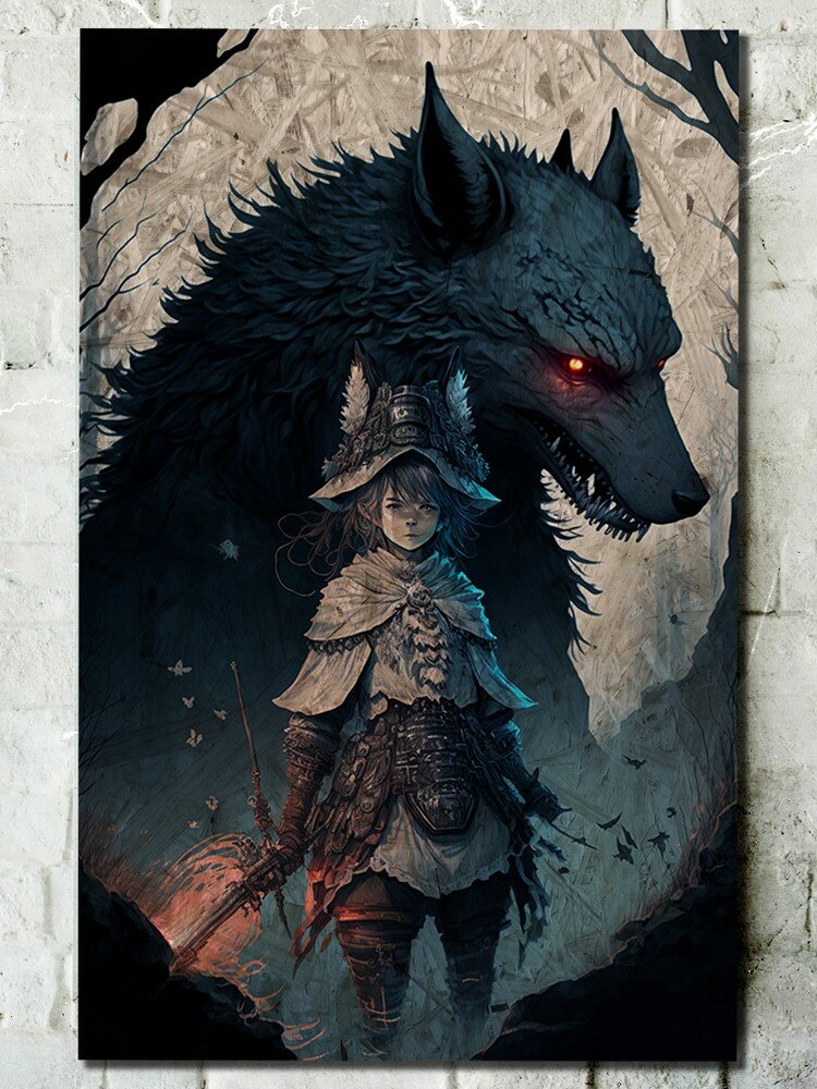 Картина интерьерная на рельефной доске ОСП игры Dark souls Сиф великий волк - 1780