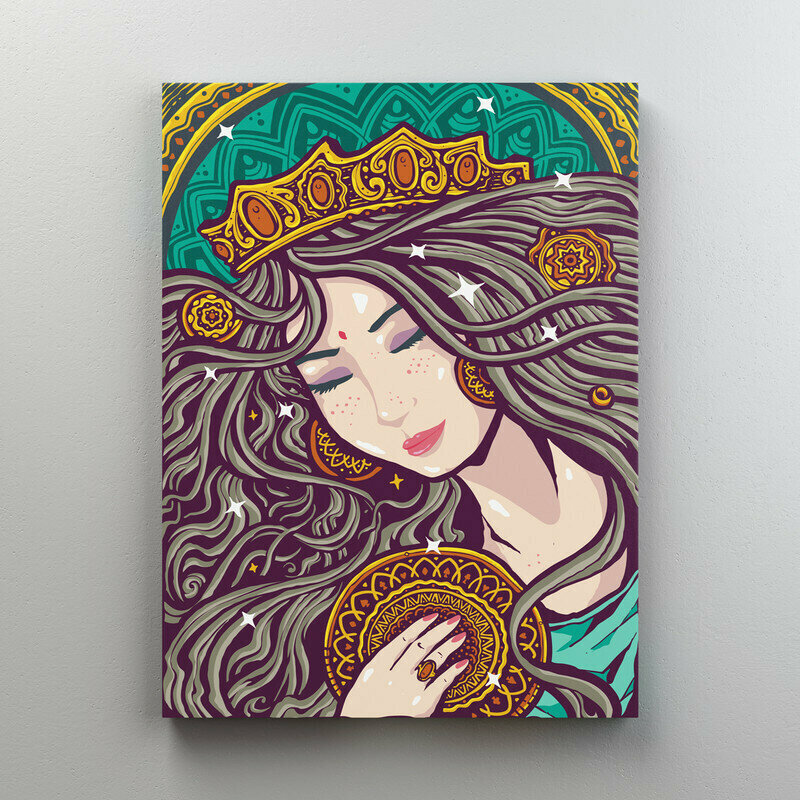 Интерьерная картина на холсте "Славянская Царевна" размер 22x30 см