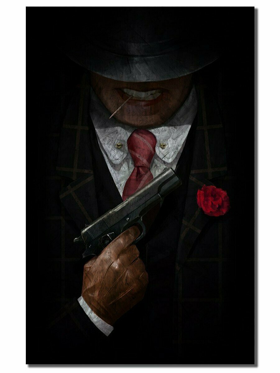 Картина интерьерная на рельефной доске, рисунок настольные игры Мафия - V 83