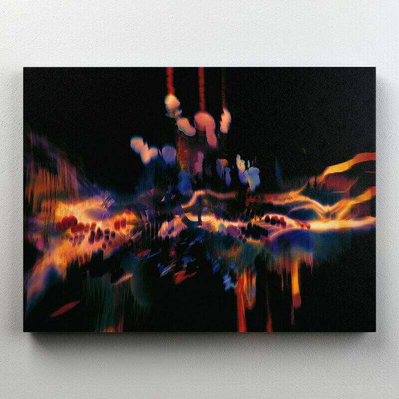 Интерьерная картина на холсте "Абстракция - красочные волны" размер 30x22 см