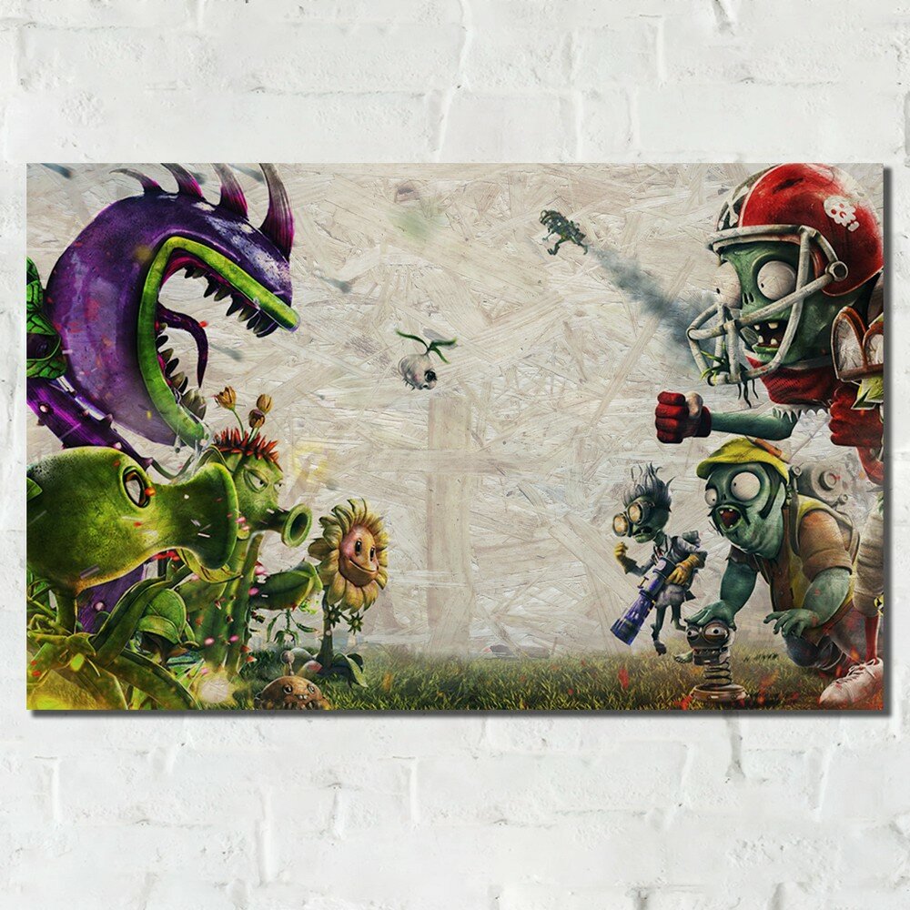 Картина интерьерная на рельефной доске ОСП Игры Растения против Зомби - 15153
