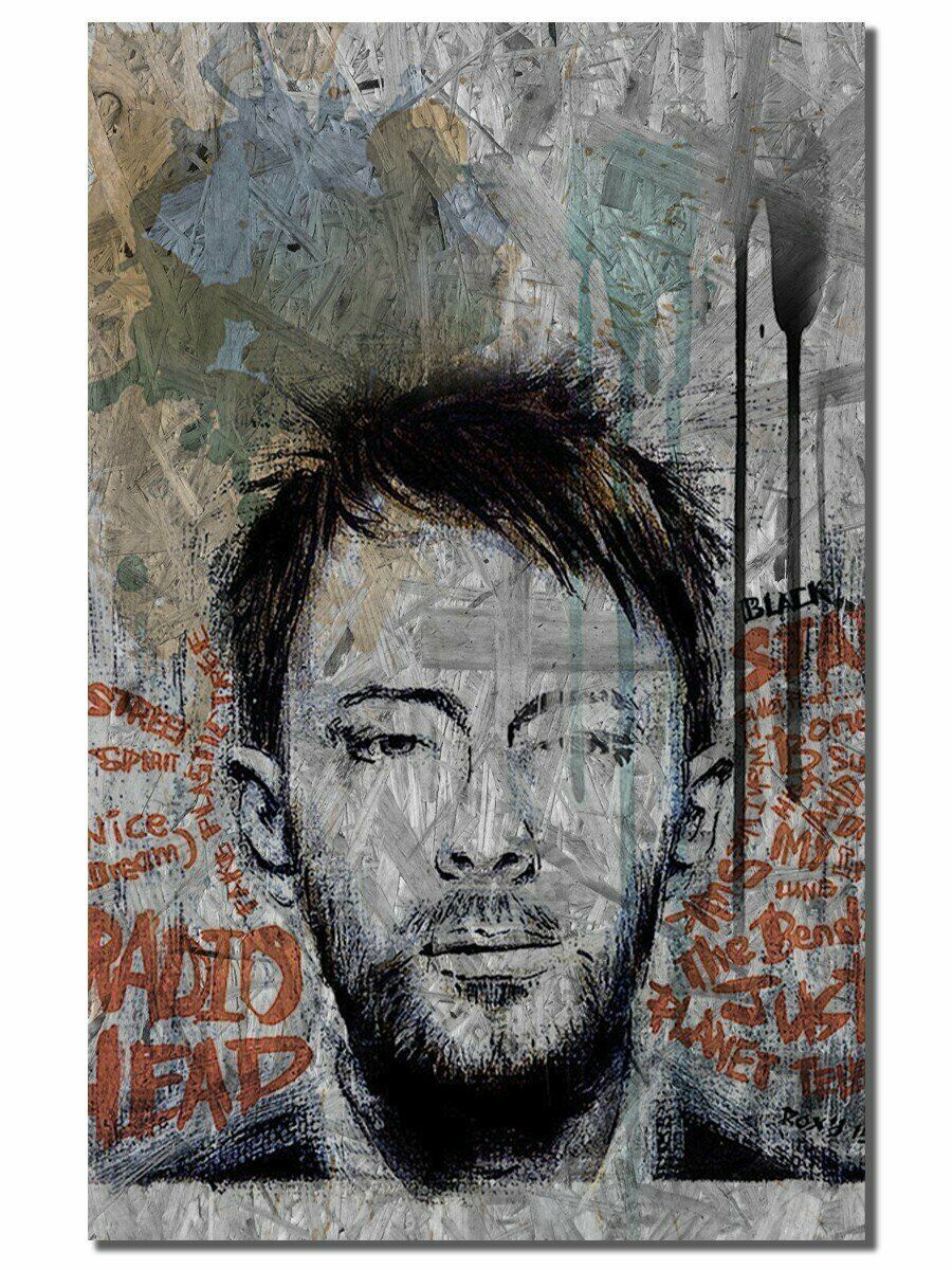 Картина интерьерная на рельефной доске, рисунок музыка radiohead радиохед, том йорк - 5347 В