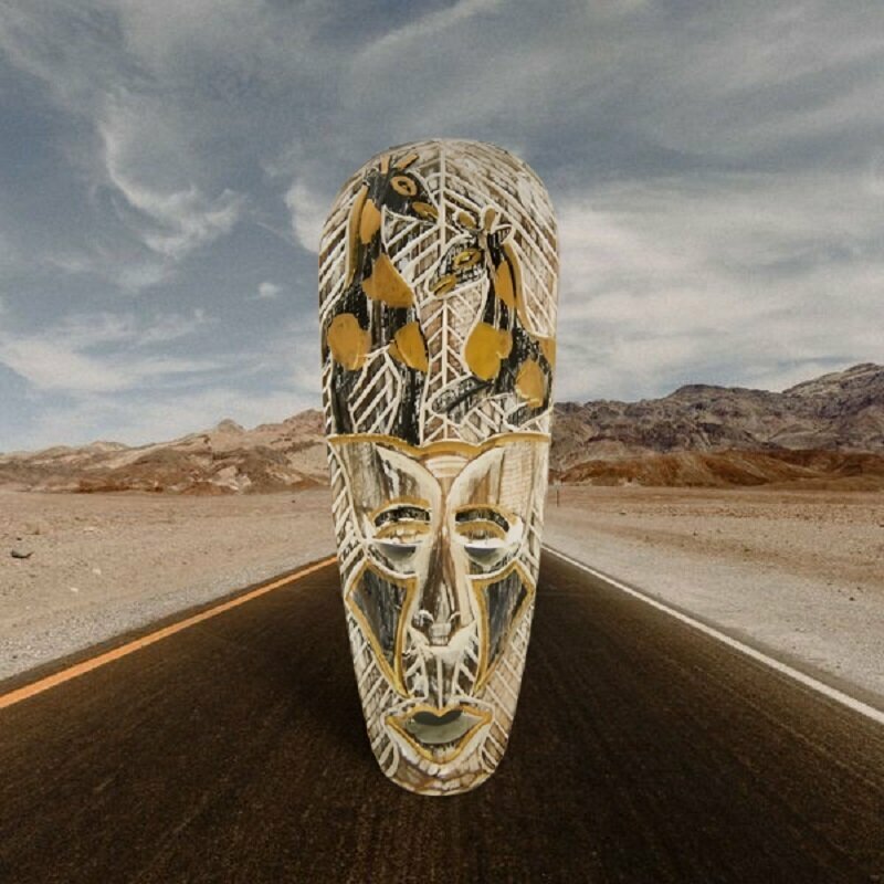 Декоративная интерьерная маска "Два жирафа" символ дальновидности 30х11см