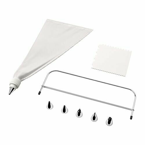 Набор для украшения "IKEA SMAKSAM", для торта, белый, 9 предметов