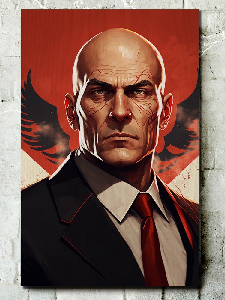 Картина интерьерная на дереве игра Hitman - 11664