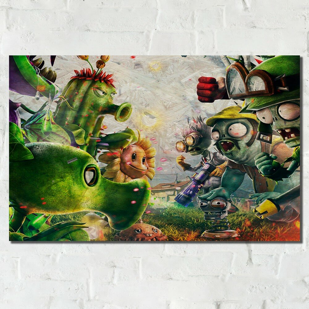 Картина интерьерная на рельефной доске ОСП Игры Растения против Зомби - 15154