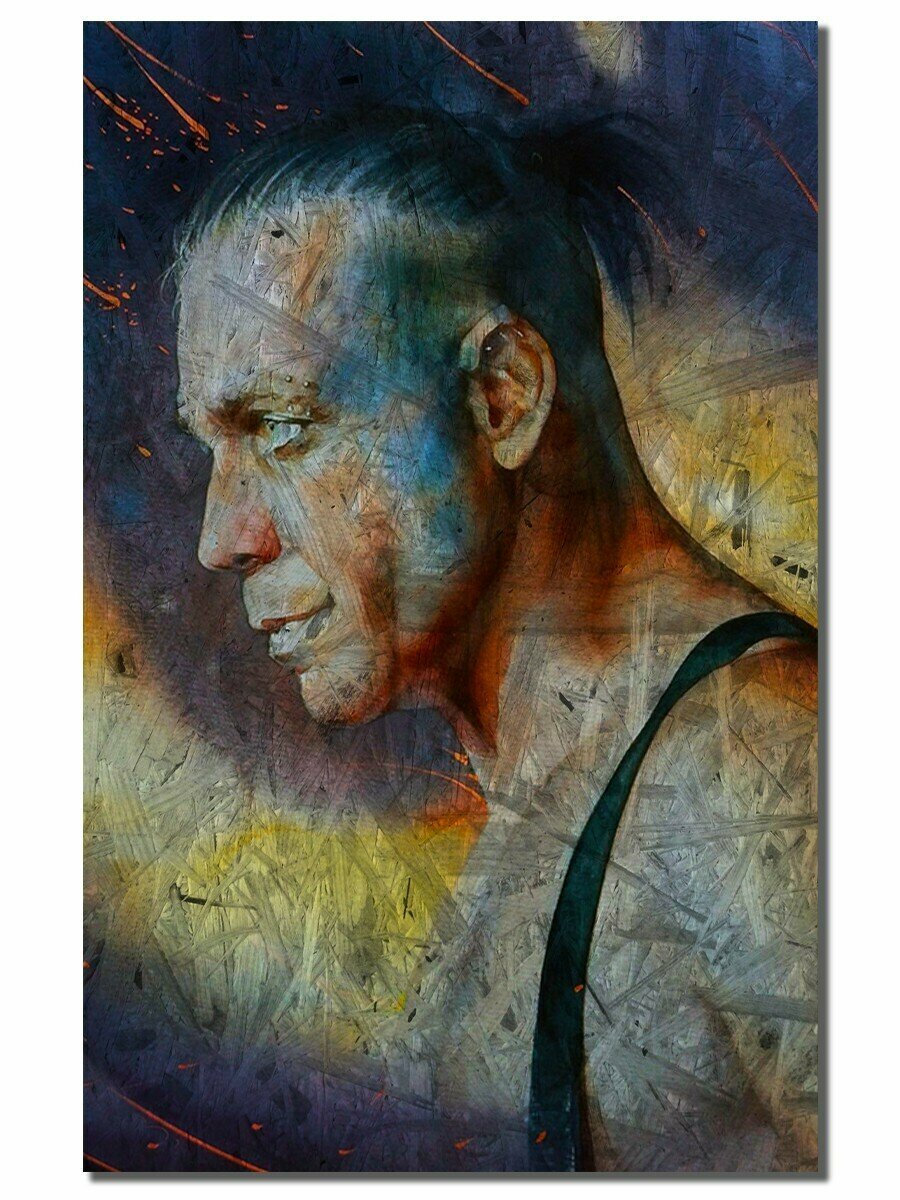 Картина интерьерная на рельефной доске, рисунок Музыка Rammstein Тиль Линдеманн - 6347 В