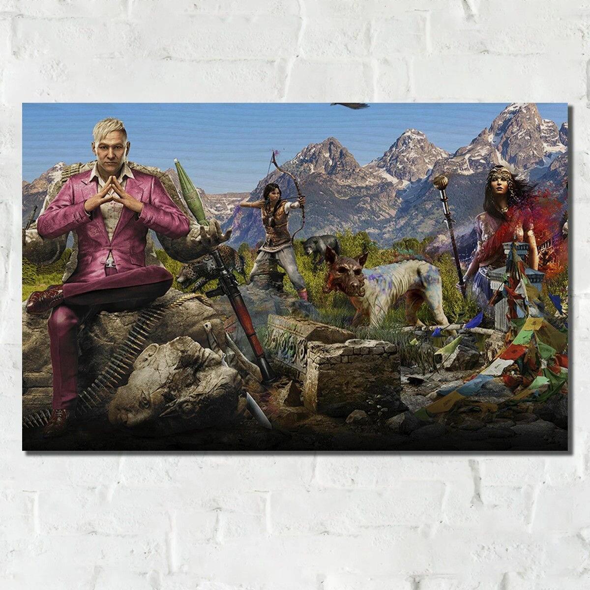 Картина интерьерная на дереве Far Cry 4 Злодей, Индюк, Шутер, Тибет - 14066