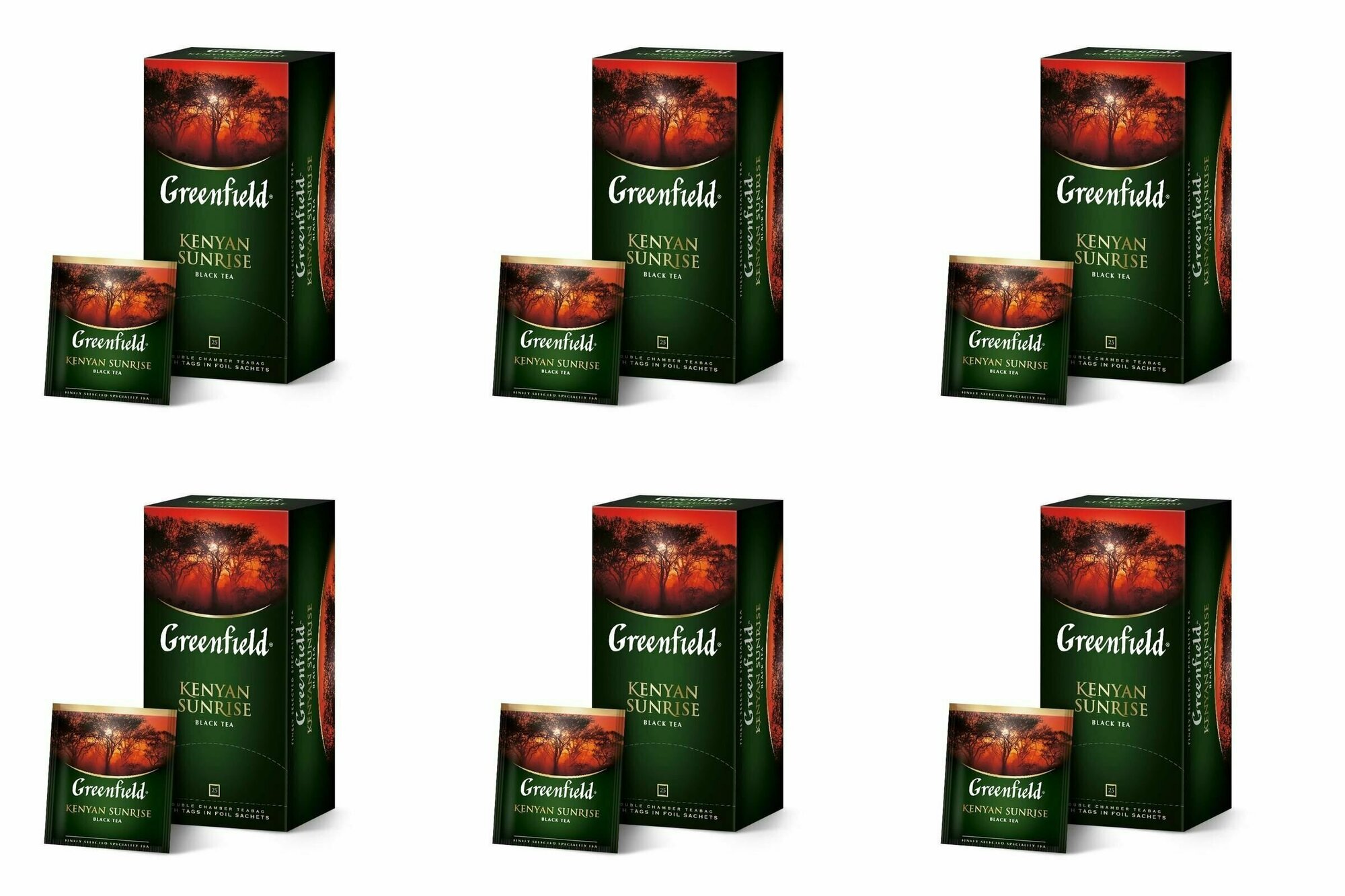 Greenfield Чай Kenyan Sunrise, 25 пакетиков, 6 упаковок