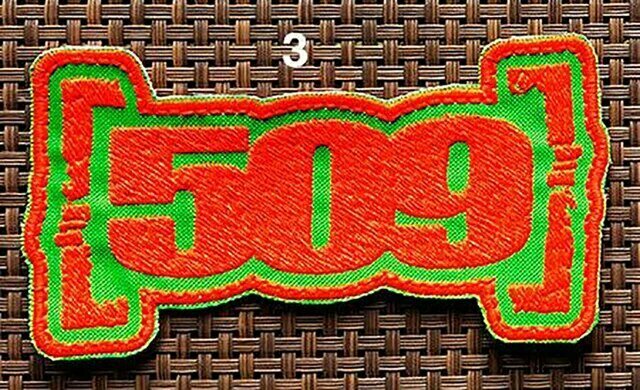 Нашивка 509 оранжево-зеленая