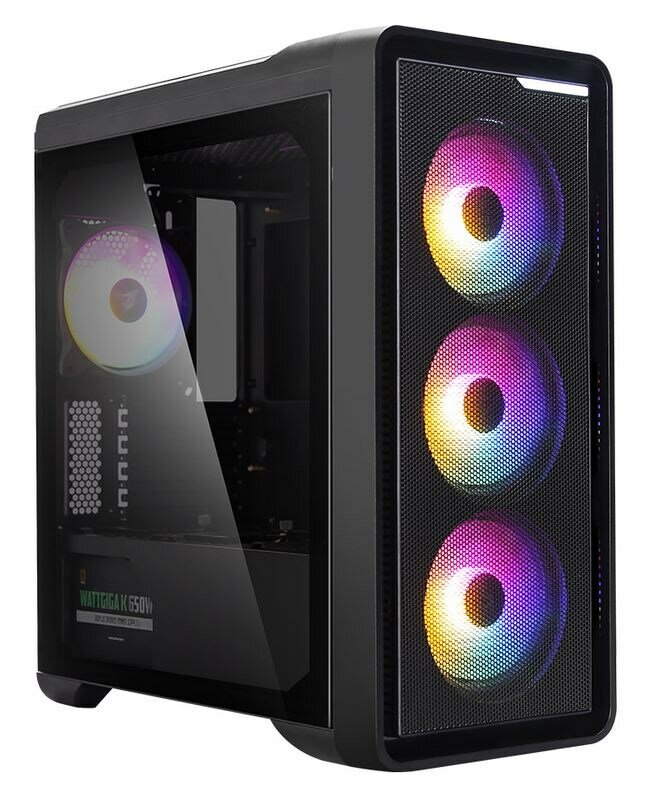 MATX Zalman M3 Plus RGB Black зак. стекло, 4x120RGB[8x120], 3xUSB3.0+2.0/Audio I/O, GPU<330 мм CPU<165 мм БП<180 мм