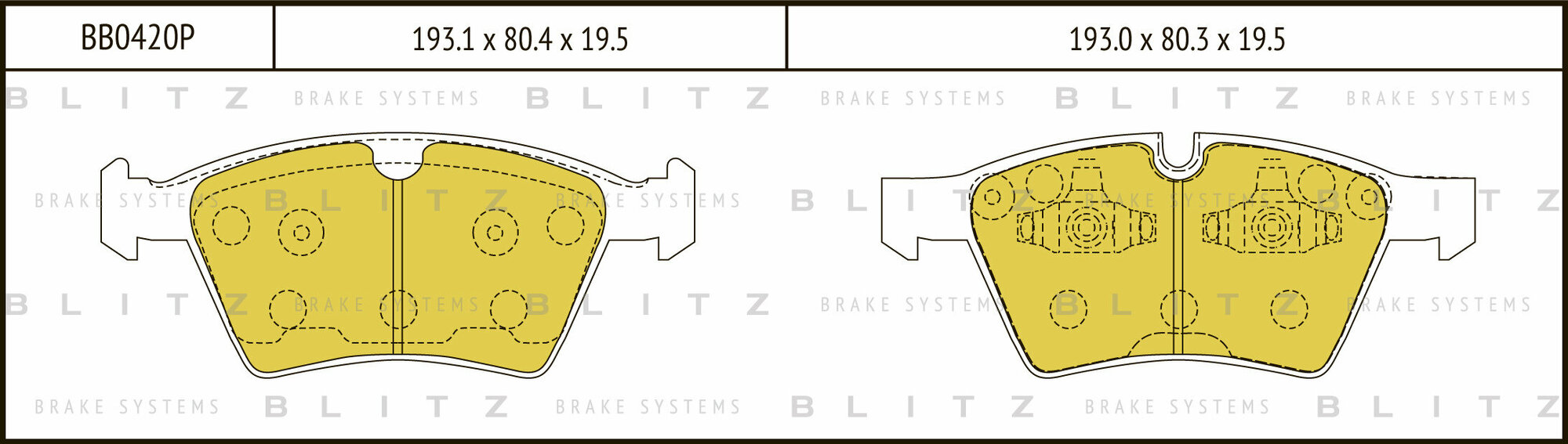 Blitz колодки тормозные дисковые передние mercedes w164, w251, x165 bb0420p