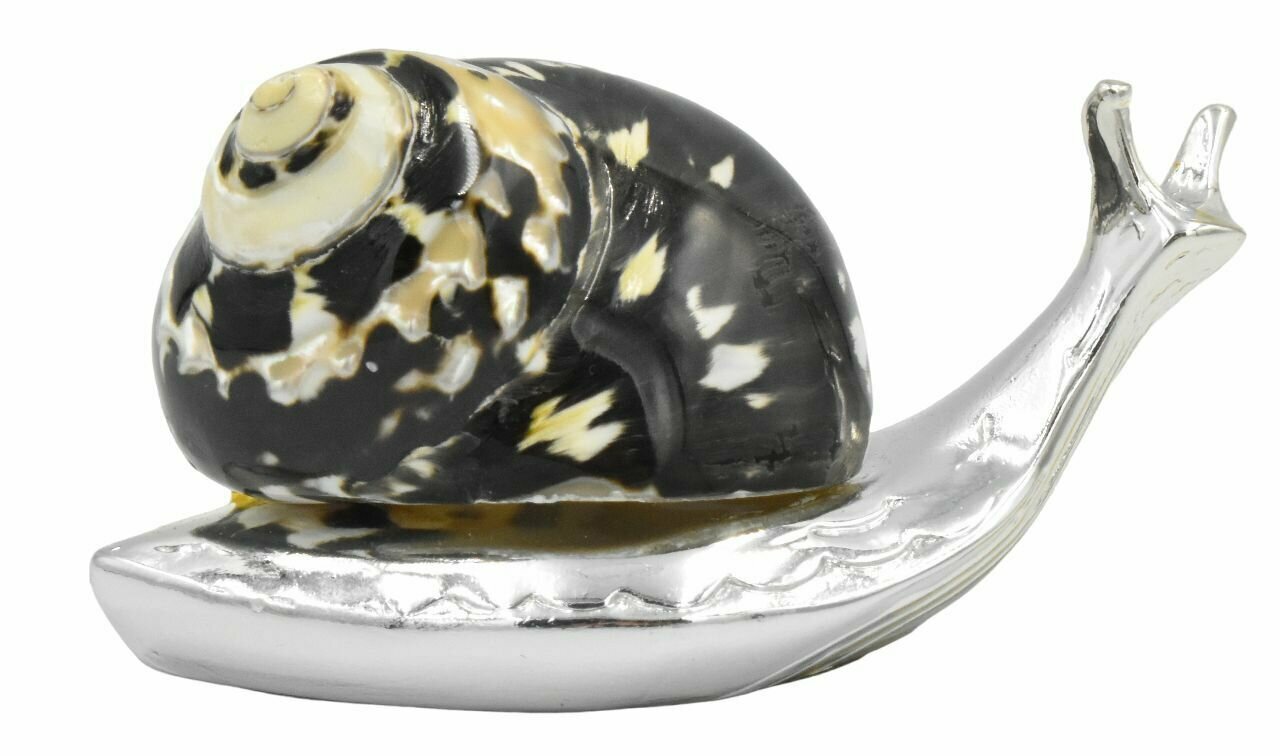 Статуэтка улитка, черно-белая/L1-55
