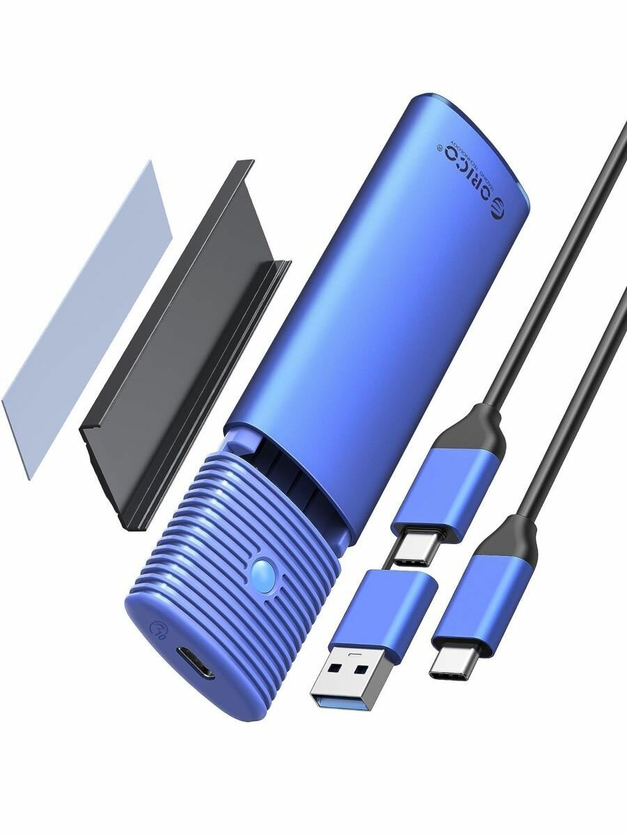 Корпус SSD ORICO USB 3.2 Gen2 NVMe/NGFF(SATA) 10 Гбит/с синий (ORICO-PWEM2-G2-BL-EP)