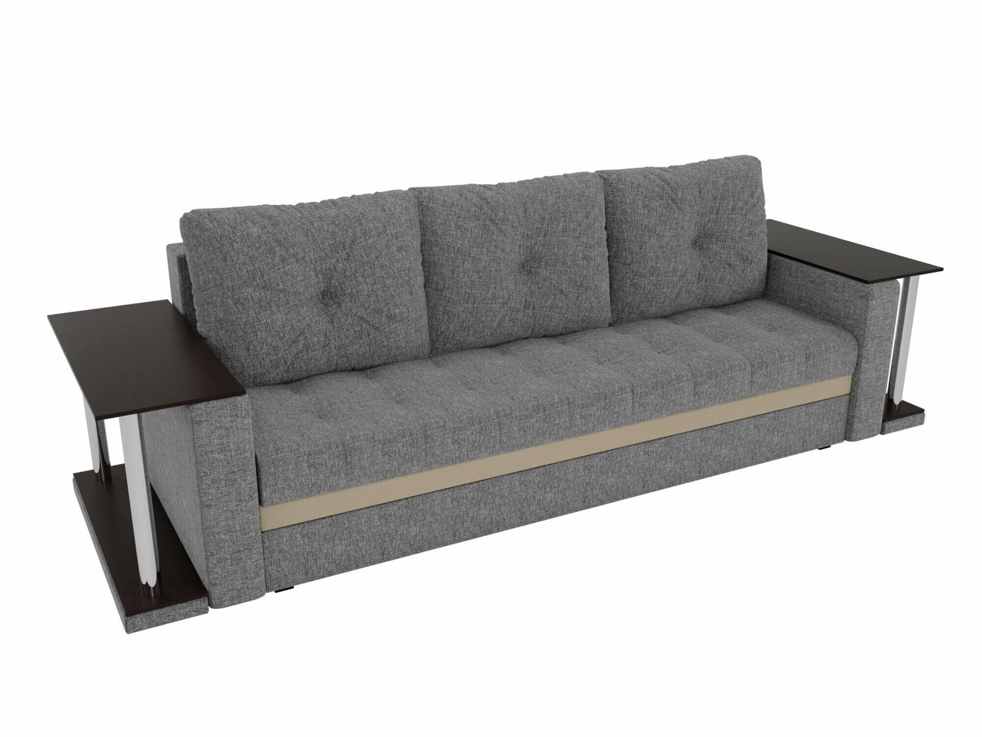 Artum Прямой диван Атланта М 2 стола рогожка серый