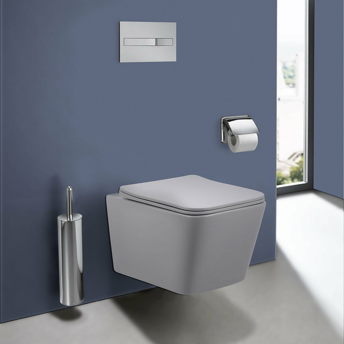 Унитаз Vincea Emma 52x36x35, фарфор, подвесной, безободковый, серый