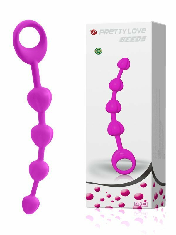 Анальная цепочка Baile Pretty Love "Beeds", 4 шарика, силикон, розовый