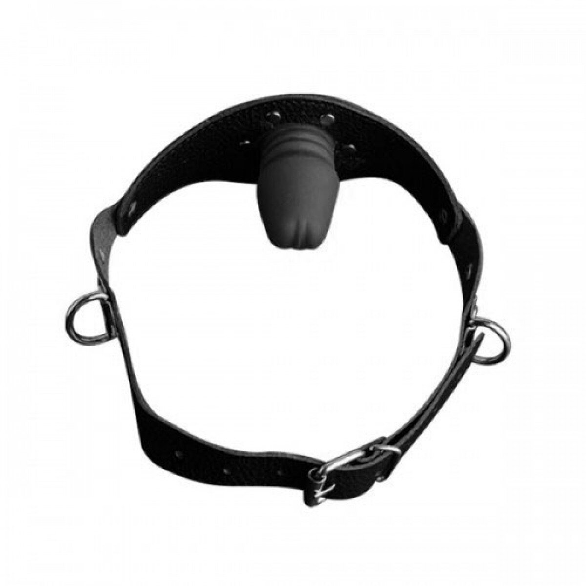 Кляп-фаллос на кожаном ремешке