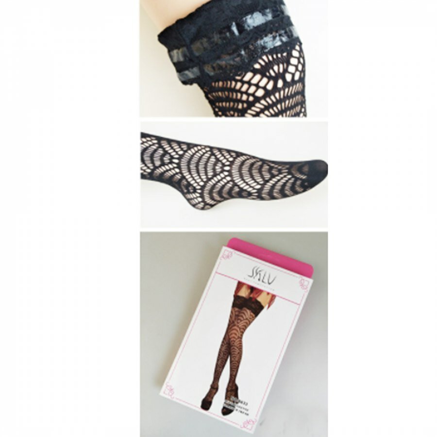 Чулки с рисунком на силиконе