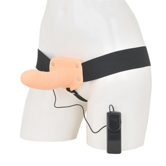 Страпон полый с вибрацией