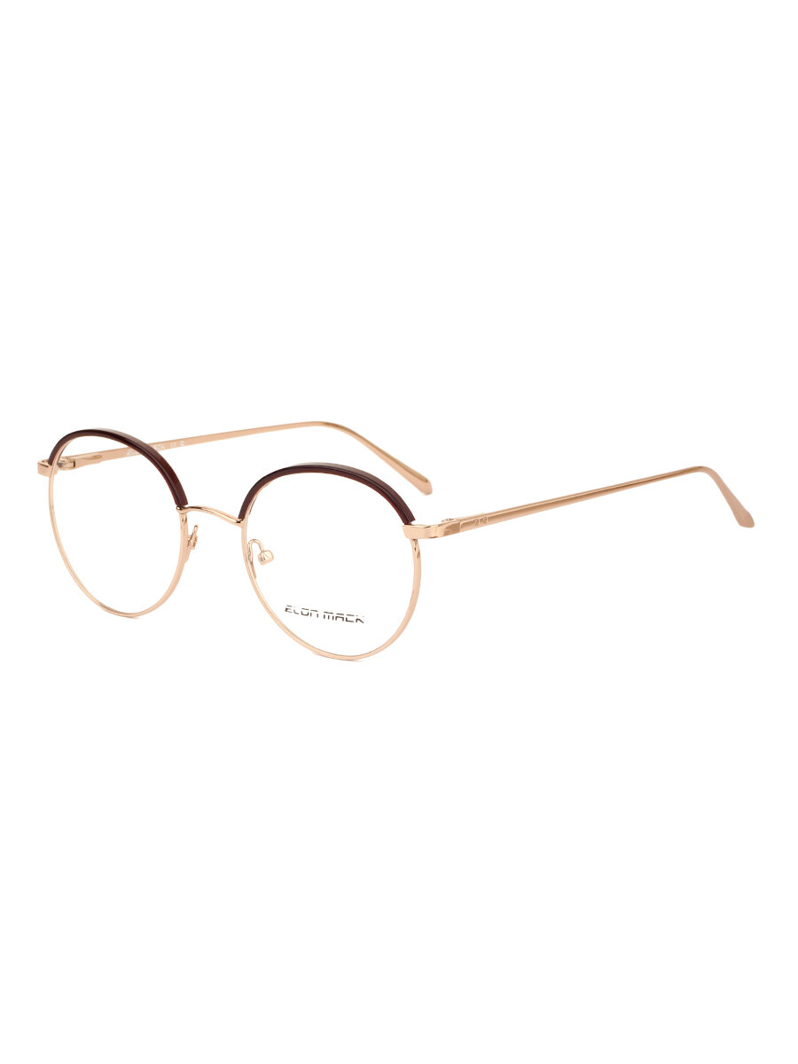 Оправа для очков ElonMack A82234 C3, металлическая, круглая, золотистая