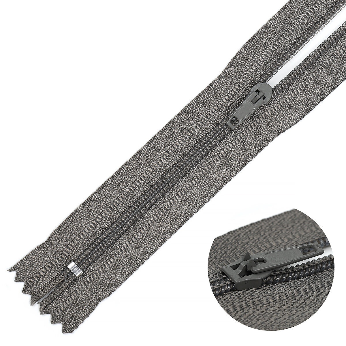 Молния MaxZipper брючная №4 замок полуавтомат, 20см н/р цв. S860 серый уп.100шт