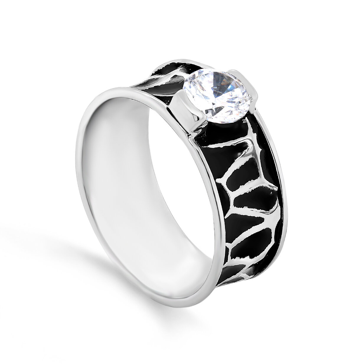 Кольцо тонкое, серебро, 925 проба, фианит