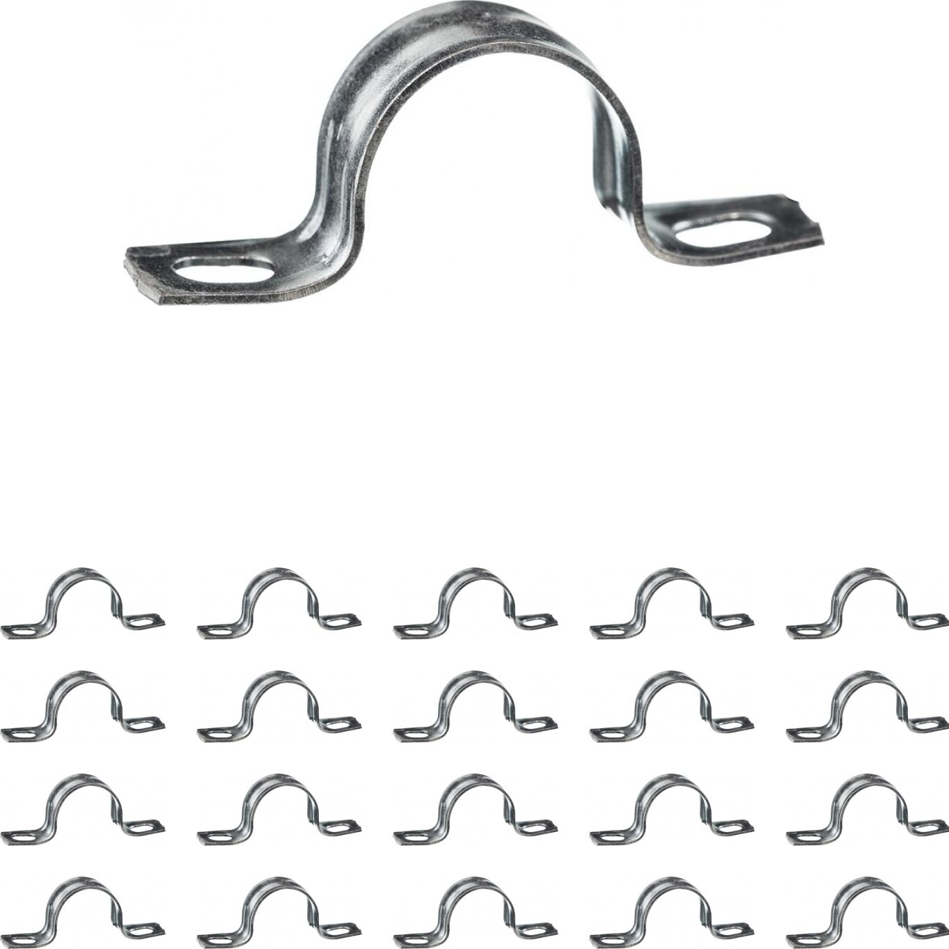 Скоба металлическая двухлапковая D21 (комплект из 24 шт.)