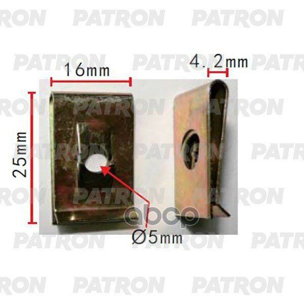 Вставка под винт Применяемость: Скоба под саморез T=25.0, F=16.0, H=4.2 PATRON арт. P37-2170
