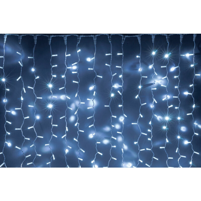 LED- PLS-1920-240V-2*1,5М-W/WH белые светодиоды/белый провод. Световой занавес 2*1.5м. Neo-Neon