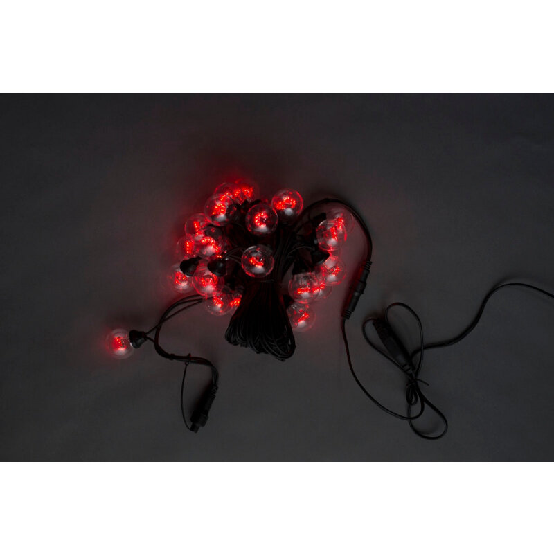 LED-2BLR-40CM-10M-240V-R Гирлянда Белт-лайт 10м, IP65, 25 красных ламп/черный провод. Neo-Neon