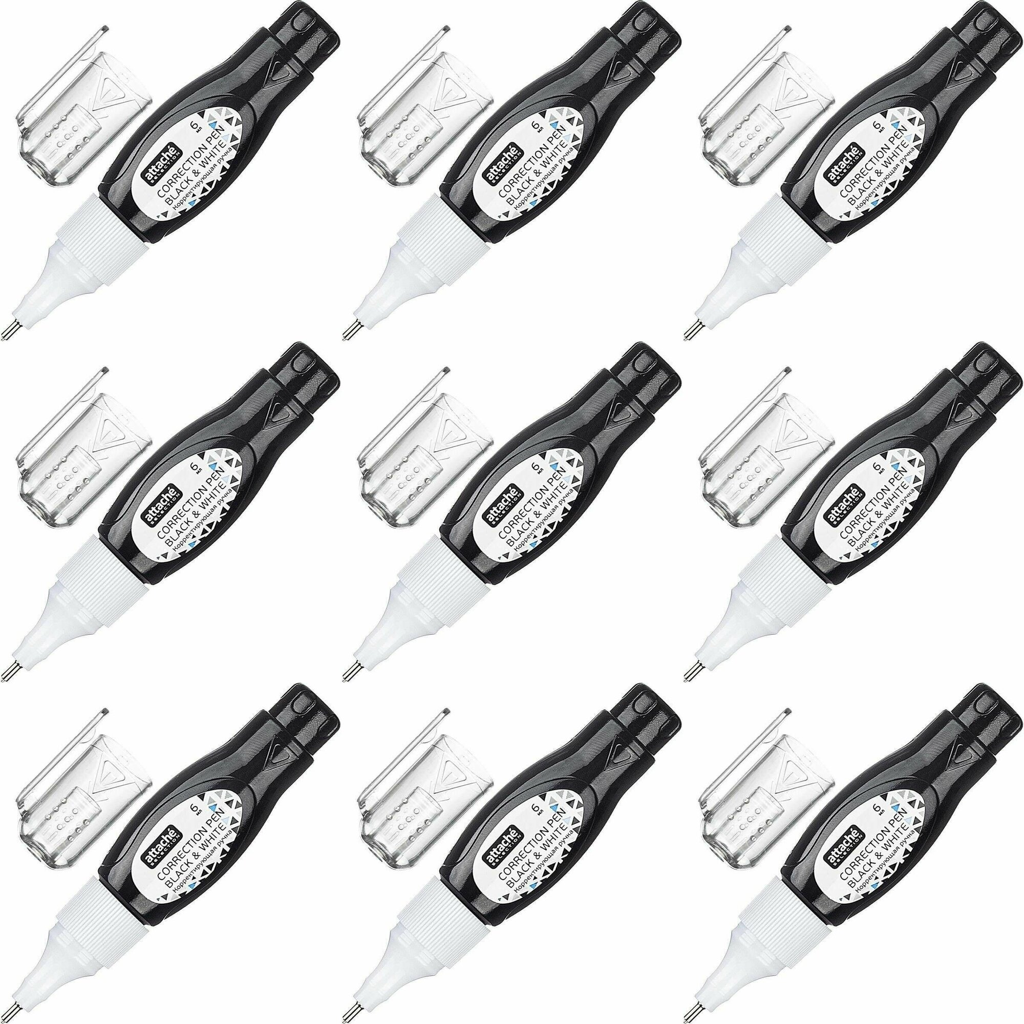 Attache Selection Ручка корректирующая "Black & White" 6 мл, 9 шт