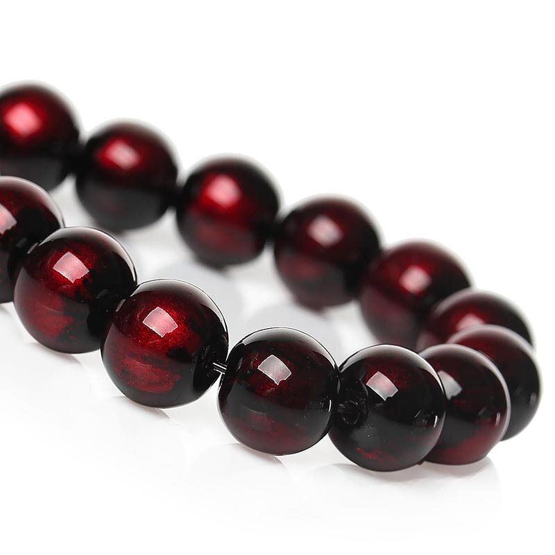 Стеклянная бусина Шарик с покрытием 0010586 бордовый перламутровый 8 мм, цена за 30 шт.