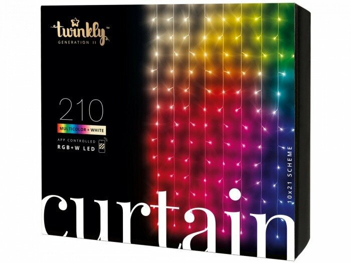 Гирлянда штора Twinkly Curtain с 210 шт. RGB+W + BT + Wi-Fi 1,5 м x 2,1 м (TWW210SPP-TEU)