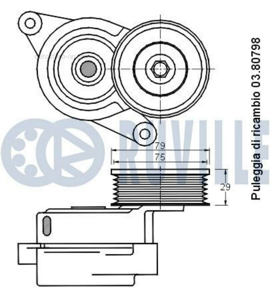 RUVILLE 541493 Натяжитель поликлинового ремня MAZDA: 3 04-09