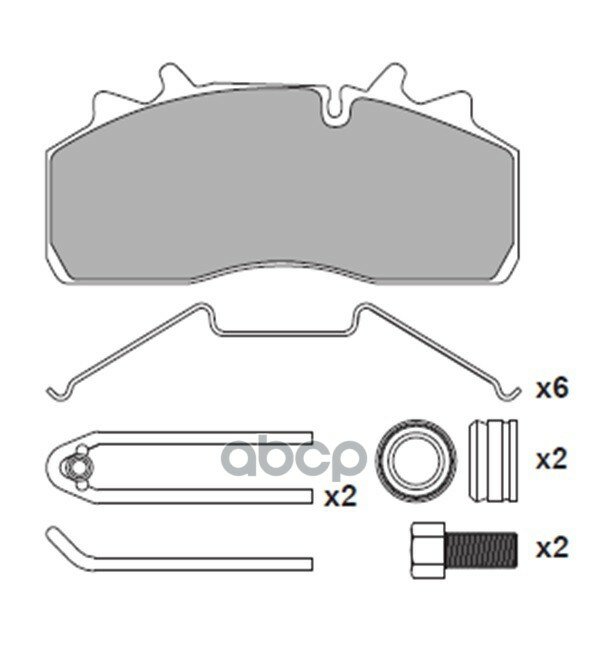 Колодки тормозные! WVA29159/29126 c р/к под датч, перед/зад дисковый тормоз Wabco PAN 19DAF WUHLERMANN арт. 31010007