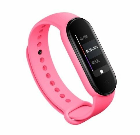 Ремешок силиконовый для Mi Band 5/6 Розовый