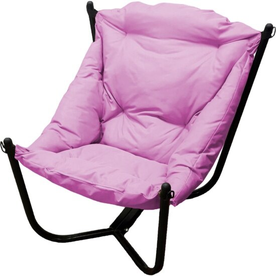 Кресло M-group ЧИЛ, черное основание, розовая подушка