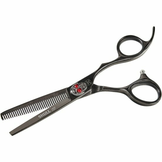 Ножницы филировочные для стрижки волос Katachi Skull Black K205535BL, 5.5"