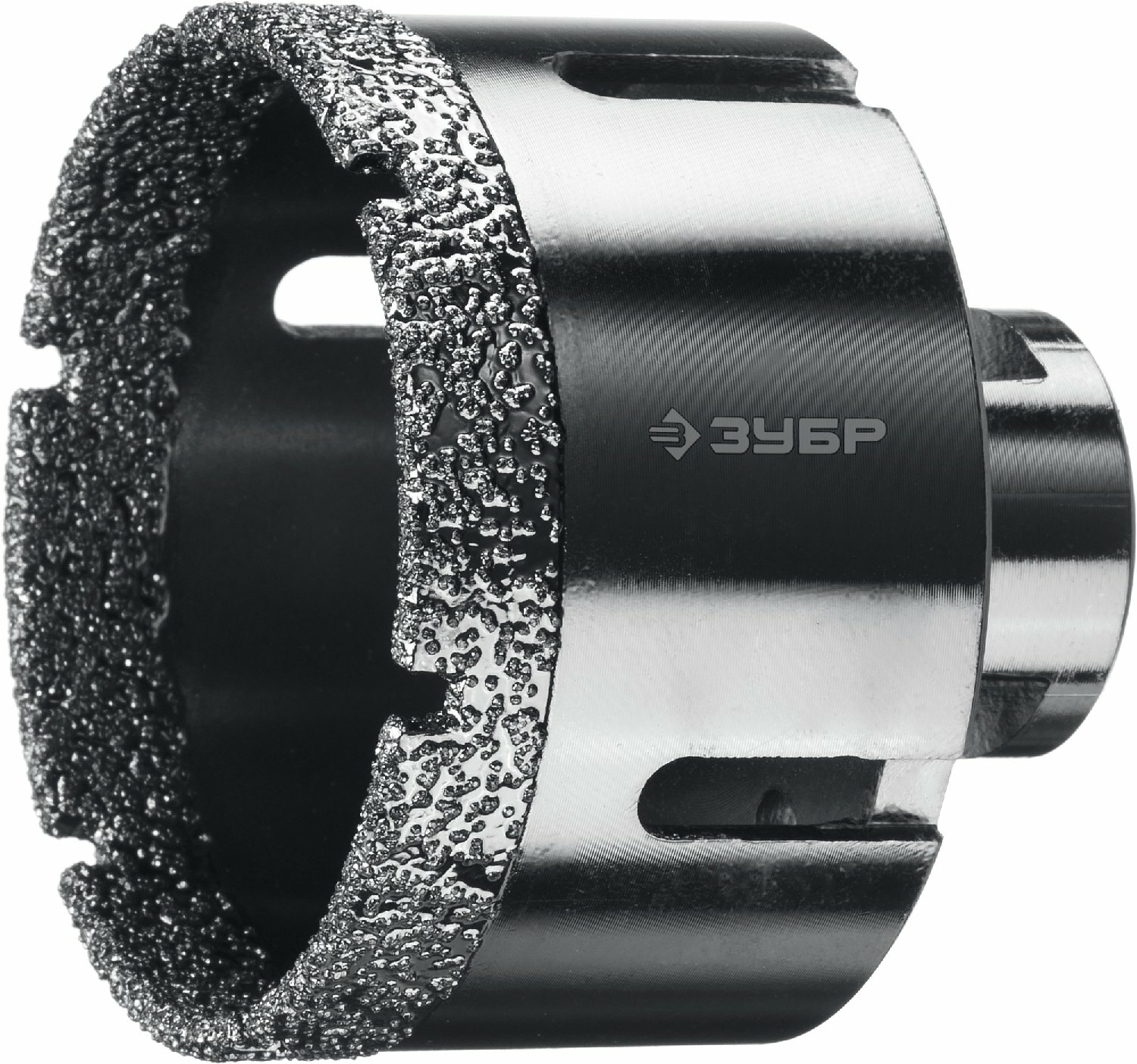 Вакуумная алмазная коронка ЗУБР d 60 мм М14 15 мм кромка для керамогранита камня бетона