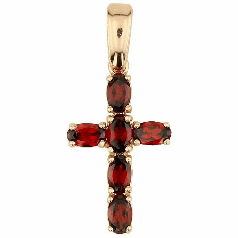 Подвеска, красное золото, 585 проба, гранат
