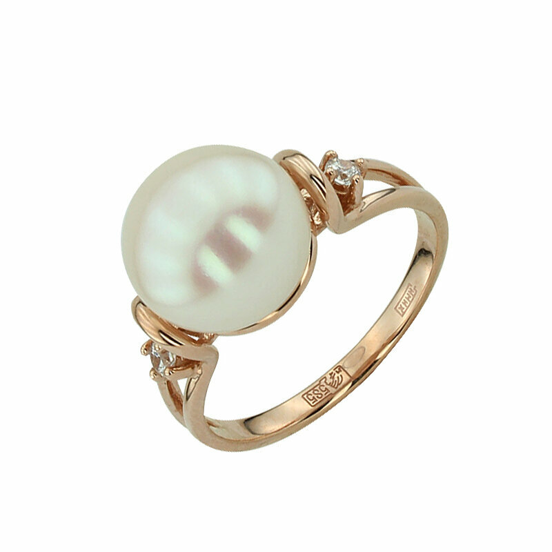 Кольцо, красное золото, 585 проба, жемчуг