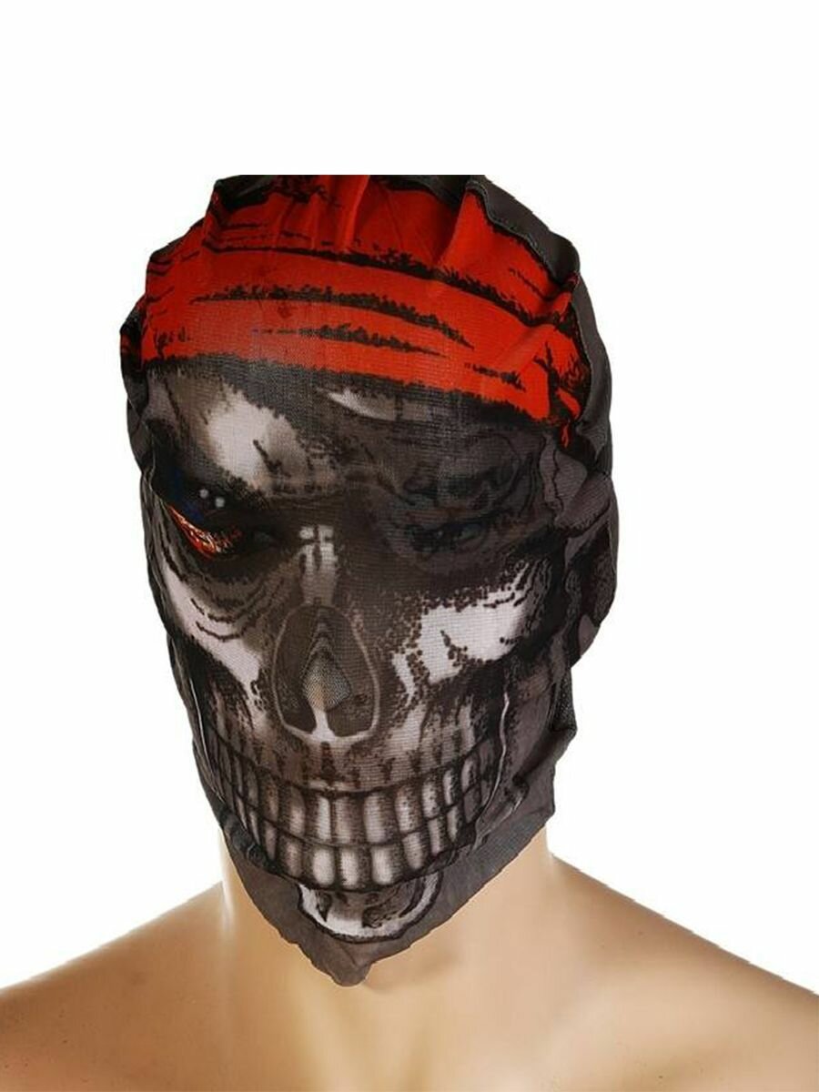Карнавальная маска-чулок на хэллоуин "Зомби-пират", универсальный размер