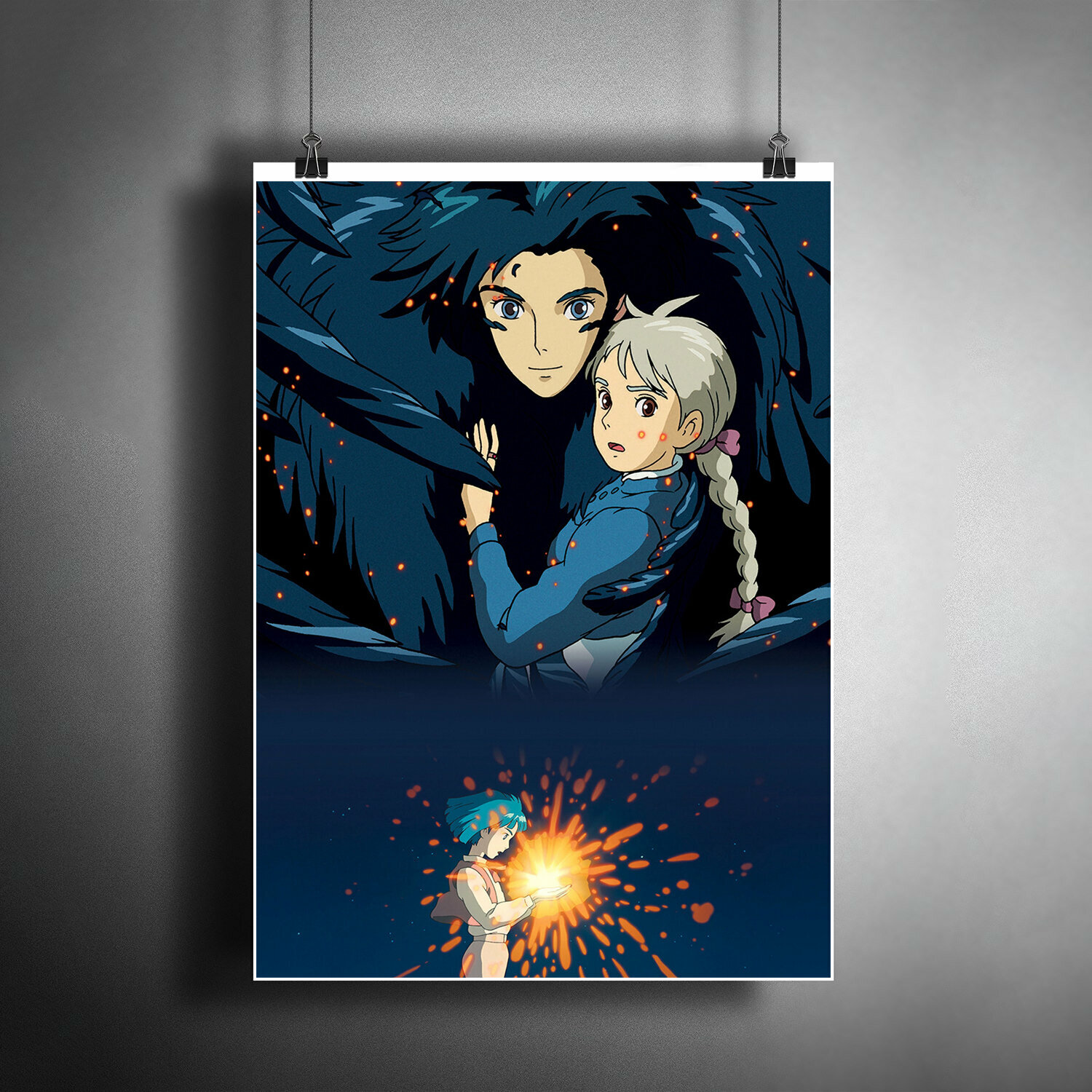 Постер плакат для интерьера "Аниме, манга, мультфильм Хаяо Миядзаки: Ходячий замок. Howl's Moving Castle" / A3 (297 x 420 мм)