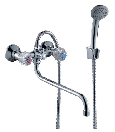 Смеситель для ванны Rossinka, N02-8, вертикальный монтаж, цвет хром