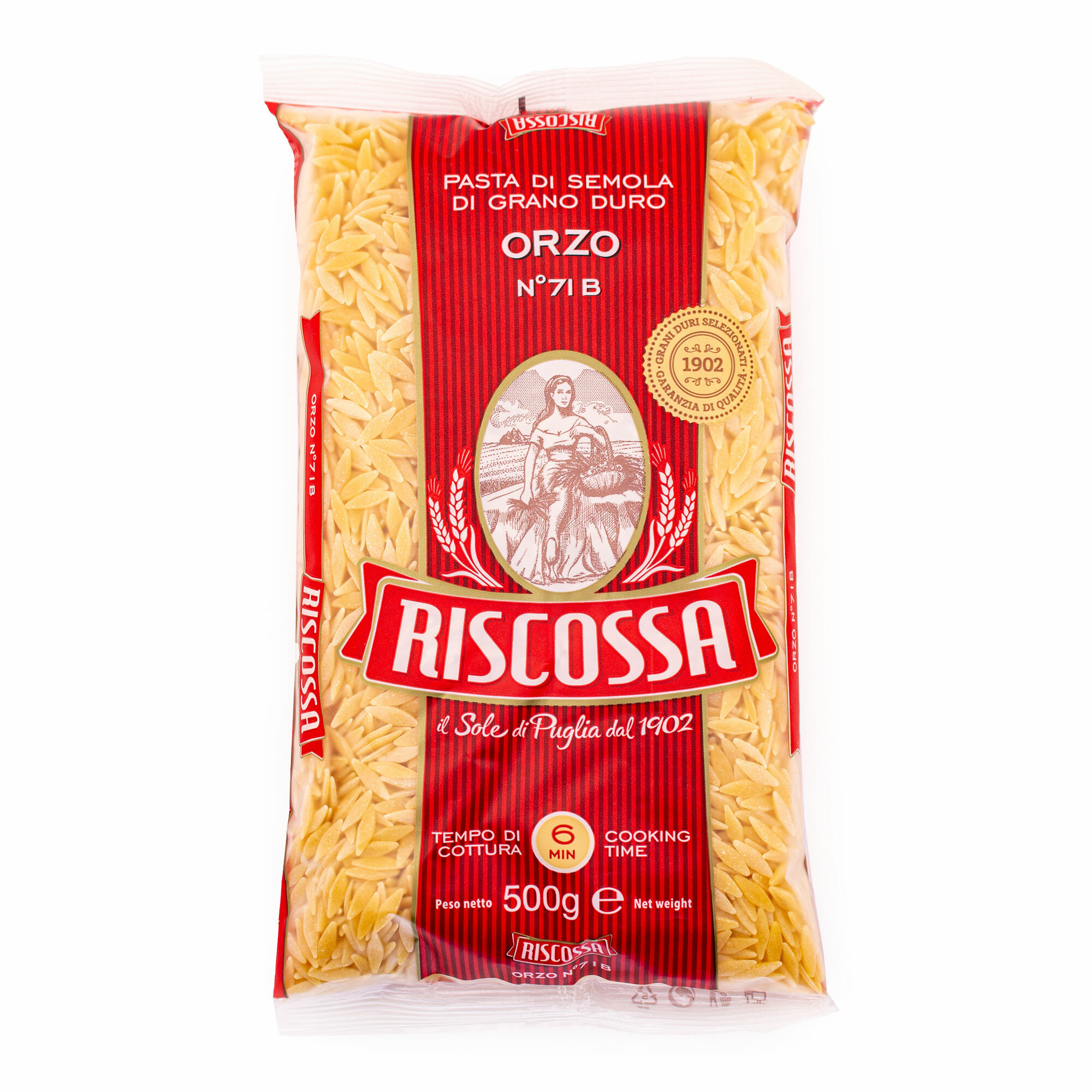 Орцо №71В, паста из твердых сортов пшеницы, RISCOSSA, 0,5 кг